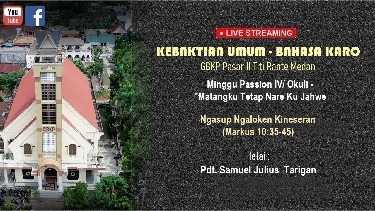 Ibadah Minggu Passion IV/Okuli - 12 Maret 2023 - YouTube