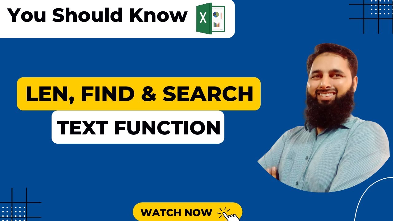 MS Excel-How to use LEN, FIND and SEARCH Function (Urdu-Hindi) - YouTube