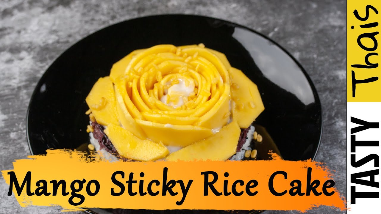 Thai Mango Sticky Rice Cake - Black and White Sweet Rice Recipe Cake ...