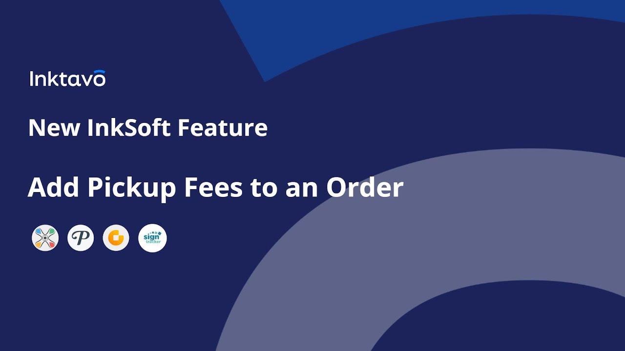 New InkSoft Feature Pickup Fees - YouTube