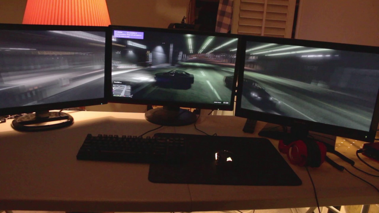 5760x1080p (triple monitor gaming setup) KINDA - YouTube