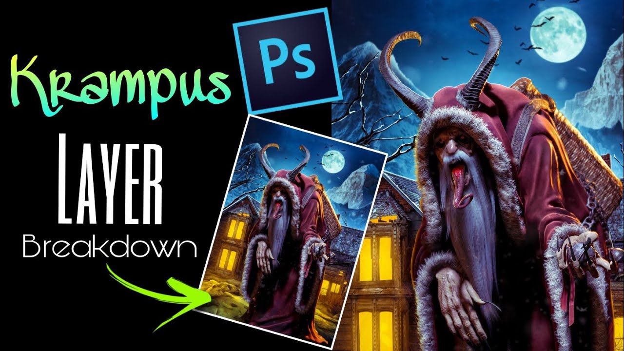 The Krampus | Photoshop Layer Breakdown....!! - YouTube