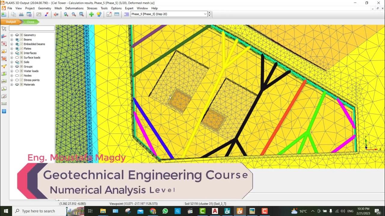 38 export loads from Etabs to Plaxis 3D 1 - YouTube