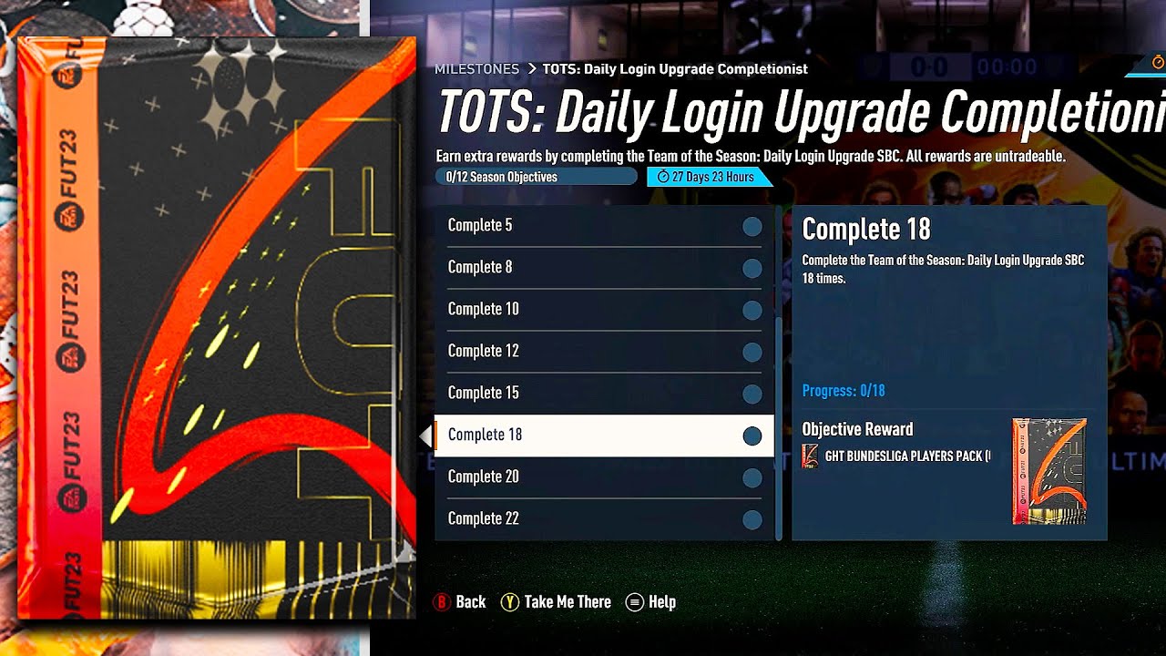 How to Complete TOTS Daily Login Upgrade Completionist Objective! Fifa ...