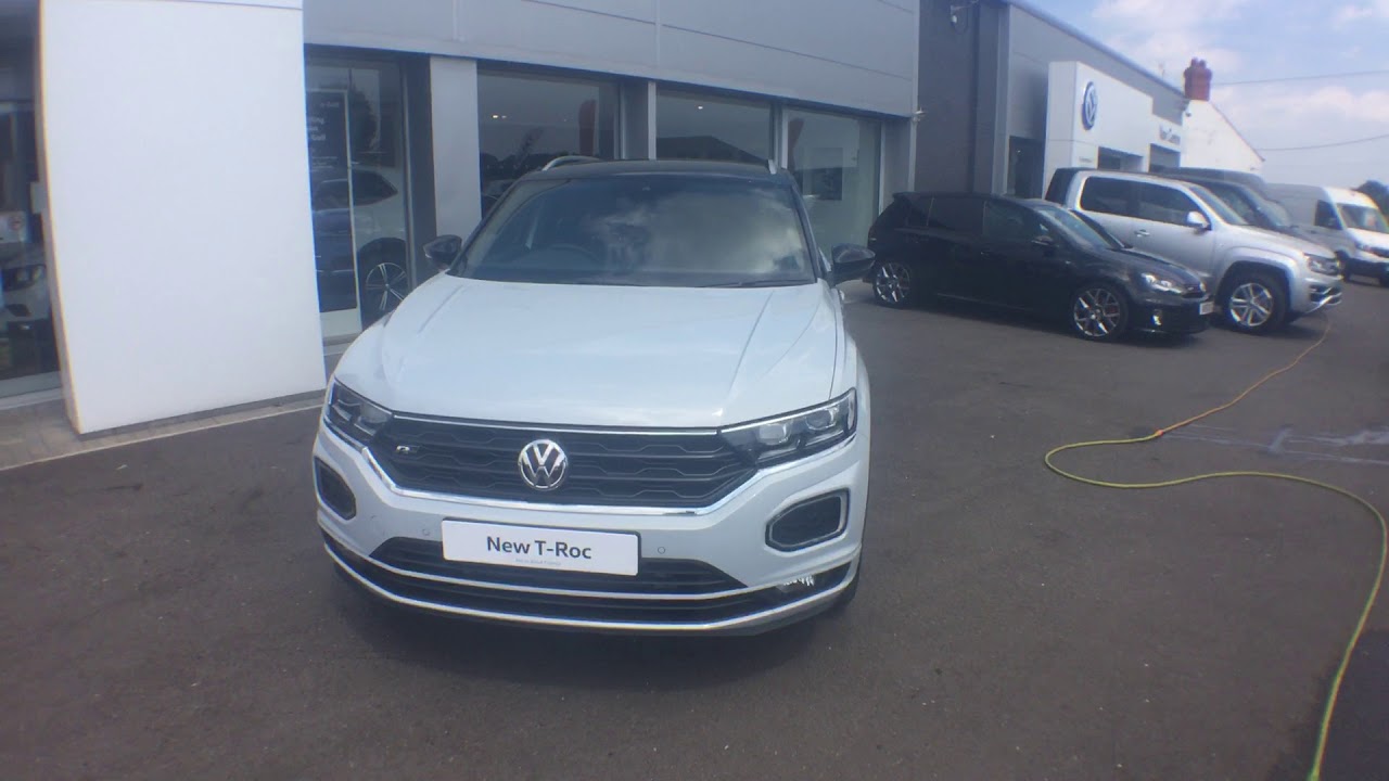 BRAND NEW! T-Roc R-Line in white silver @ Wrexham Volkswagen - YouTube