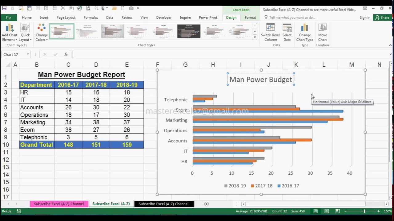 How to create 3D Clustered Bar Chart in MS Office Excel 2016 - YouTube
