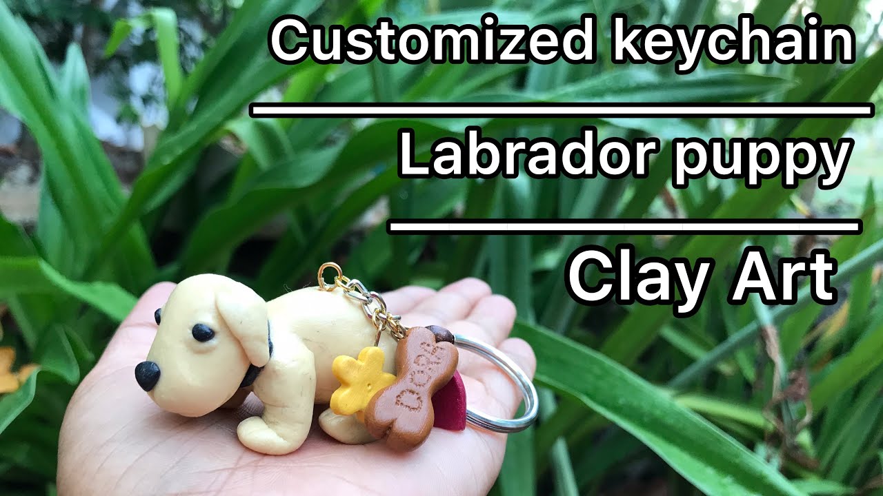 Labrador puppy keychain/Handmade/Clay art/Art and craft/safu’s arts ...