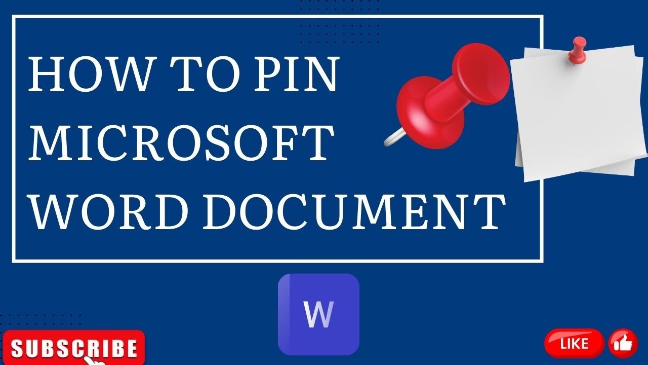 How To Pin Microsoft Word Document - YouTube