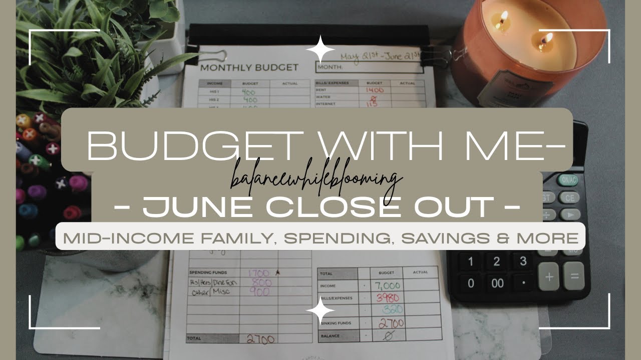 BUDGET CLOSE OUT - JUNE | Mid-Income Family, Spending, Savings, & More ...