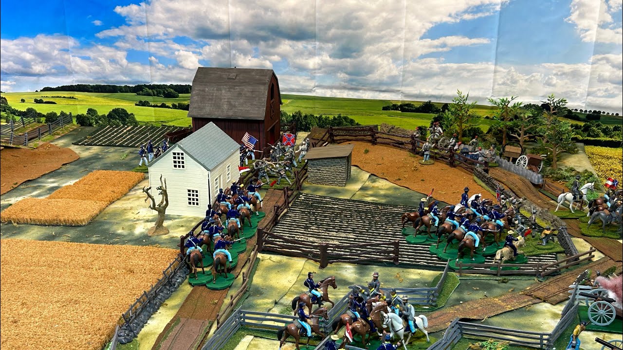 East Cavalry Battle aka Rummel farm miniature war game 54mm using ...