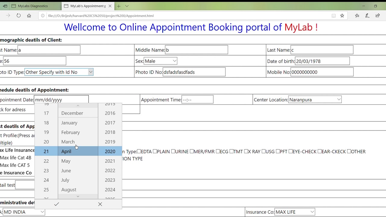 My first web site project - YouTube