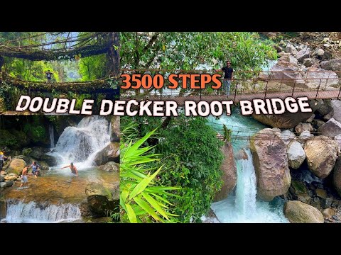 Double Decker Living Root Bridge || Rainbow falls || Trek To Double ...