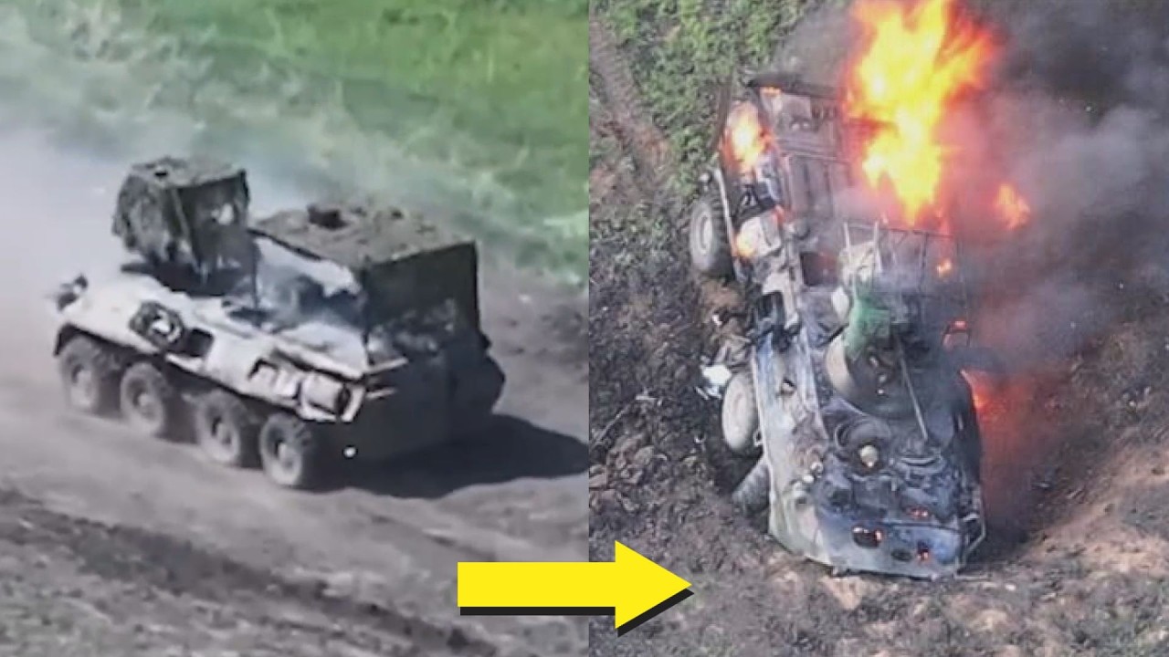 There is no way back for this Russian tank, and a trap lies ahead ...