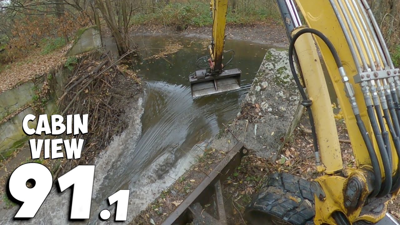 Large Beaver Dam On A Concrete Weir - Mechanical Beaver Dam Removal No ...