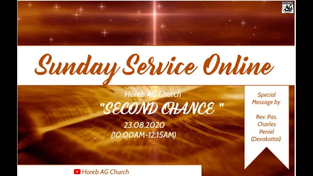 🔴LIVE Sunday Service 23/08/2020 - "SECOND CHANCE" - YouTube