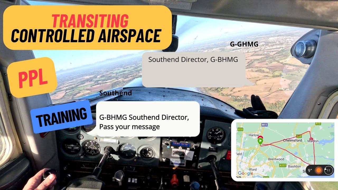 Transiting Controlled Airspace | PPL Training Flight with ATC ...