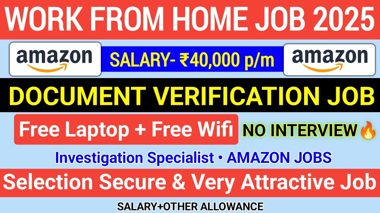 Amazon Work From Home Job 2025 | Amazon Recruitment 2025 | Online Job ...