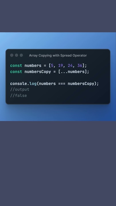 Array copying with spread operator #coding #javascript #shorts #viral - YouTube