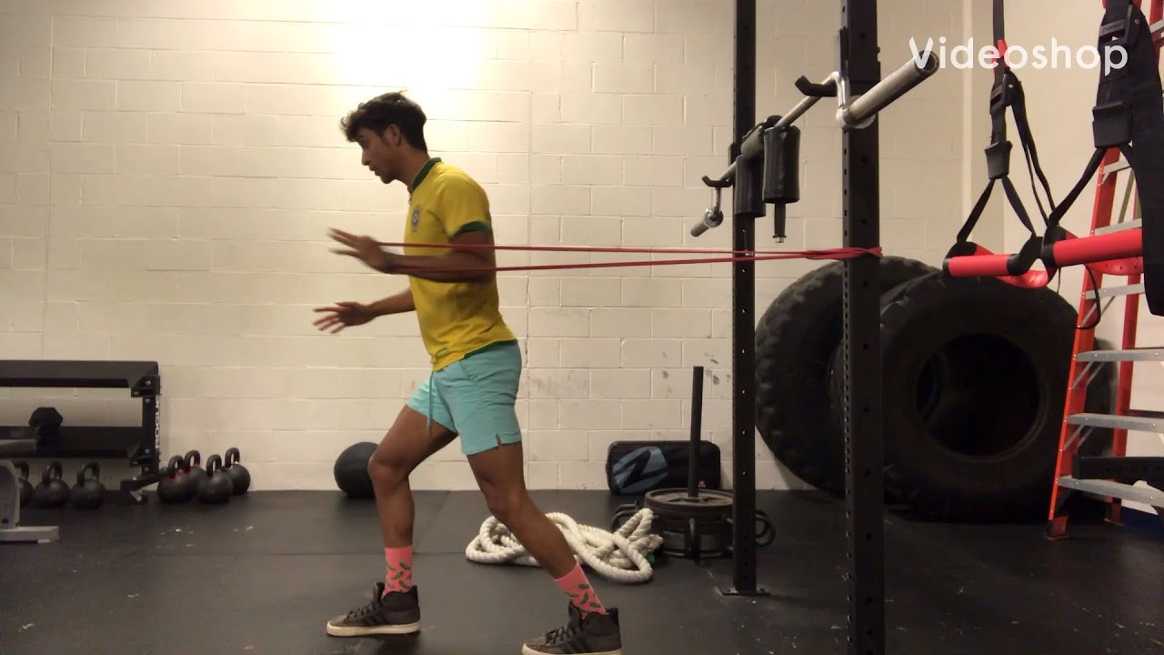 Split Stance Single Arm Band Press - YouTube