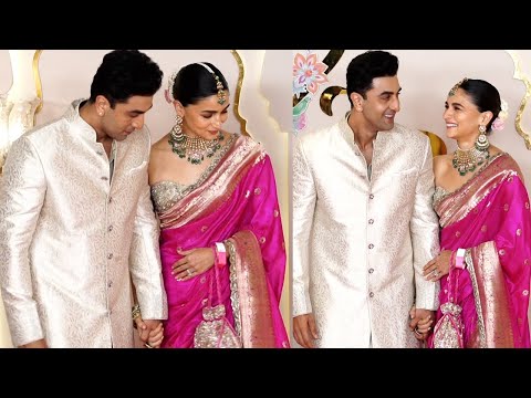 Ranbir Kapoor With Wife Alia Bhatt Arrive At Anant Ambani - Radhika Merchant’s Wedding in Mumbai 😘