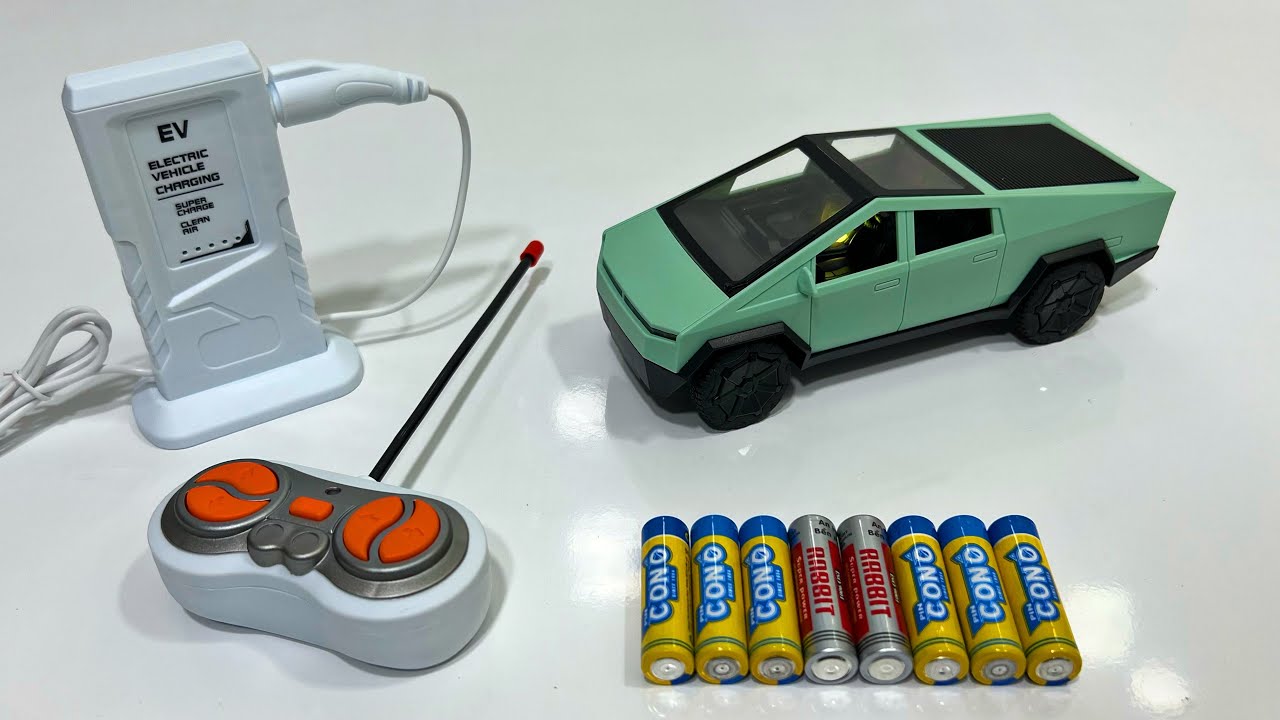 Unboxing Tesla Cybertruck New Energy RC, RC Classic Police Car Model ...