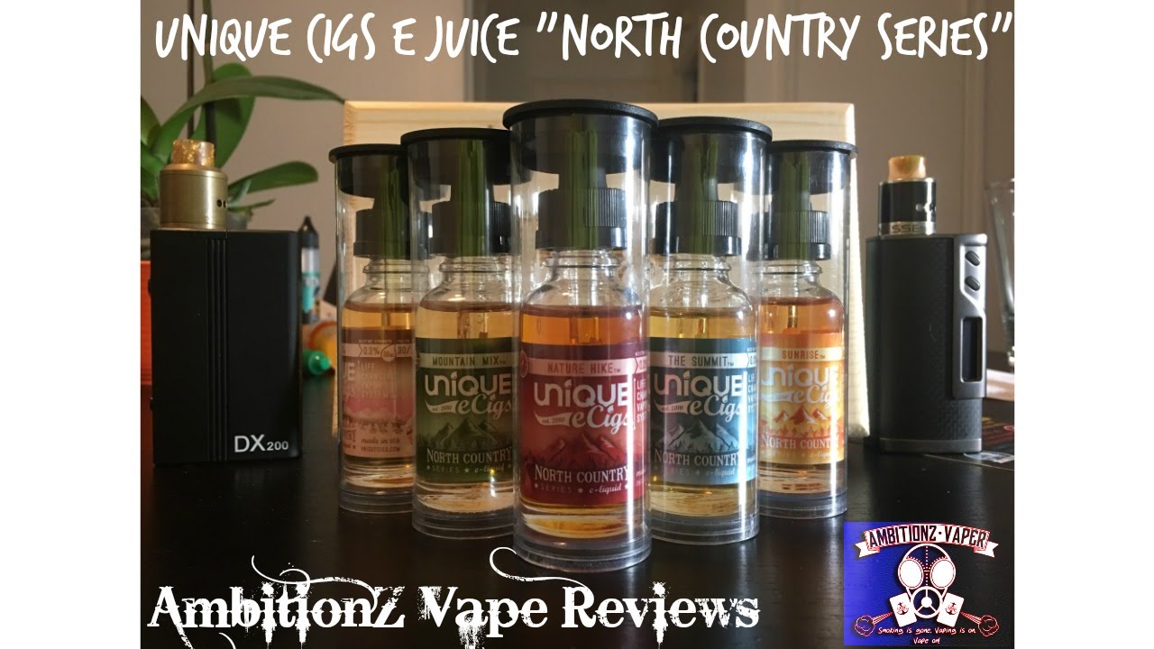 Unique Cigs North Country E Juice Line Review - YouTube