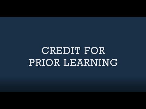 Credit for Prior Learning - YouTube