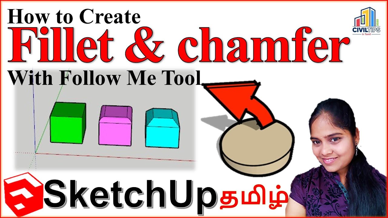 (தமிழ்)How to create fillet and Chamber in sketchup - YouTube