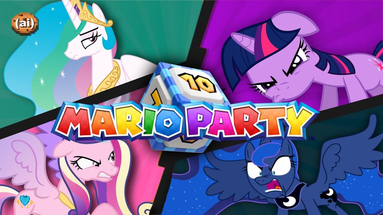 🎲 4 MLP Princesses Play MARIO PARTY! 🎲 (Ai Gaming) - YouTube