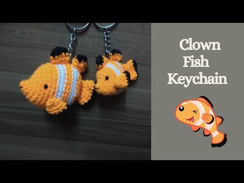 How to Crochet Clown Fish keychain - YouTube