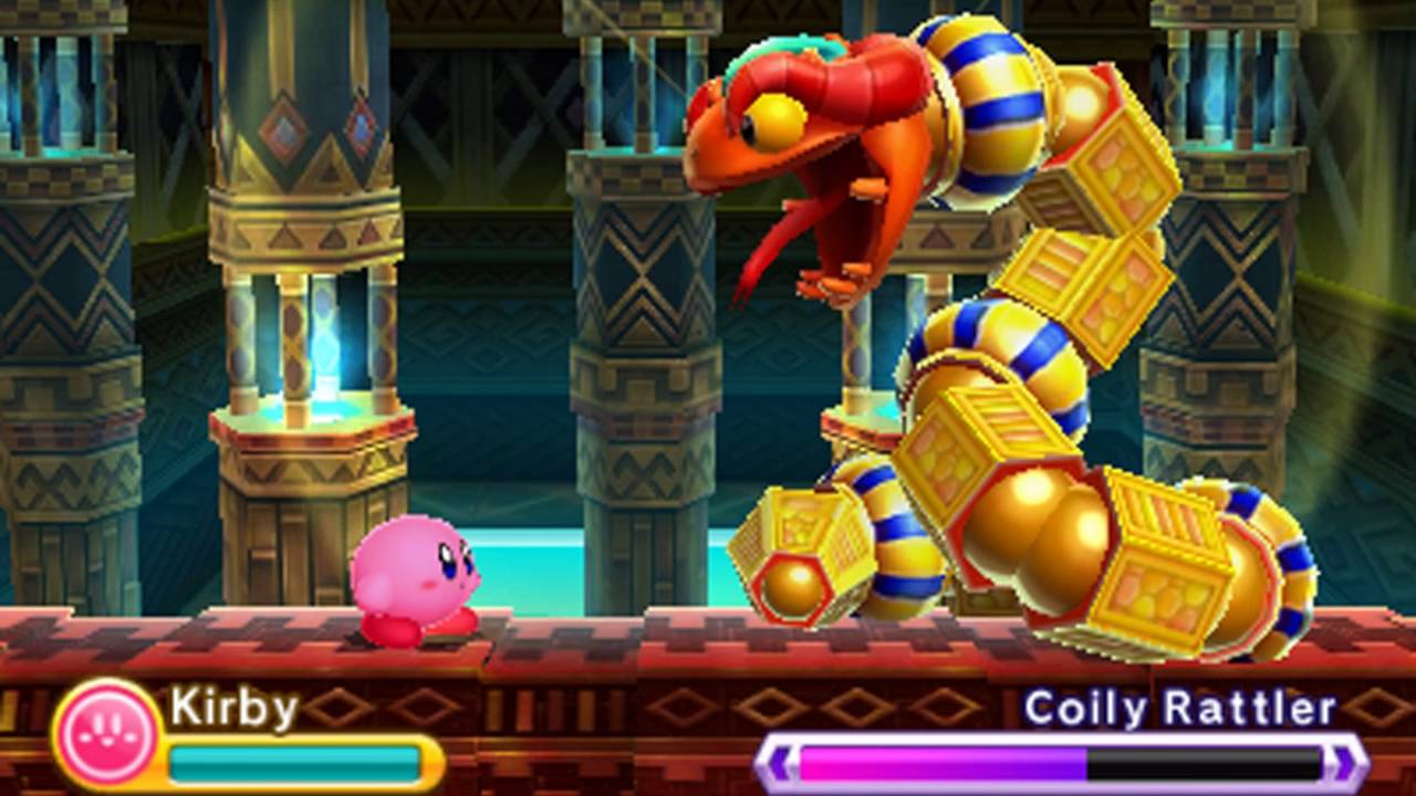 Kirby: Triple Deluxe Boss 4 - Coily Rattler - YouTube