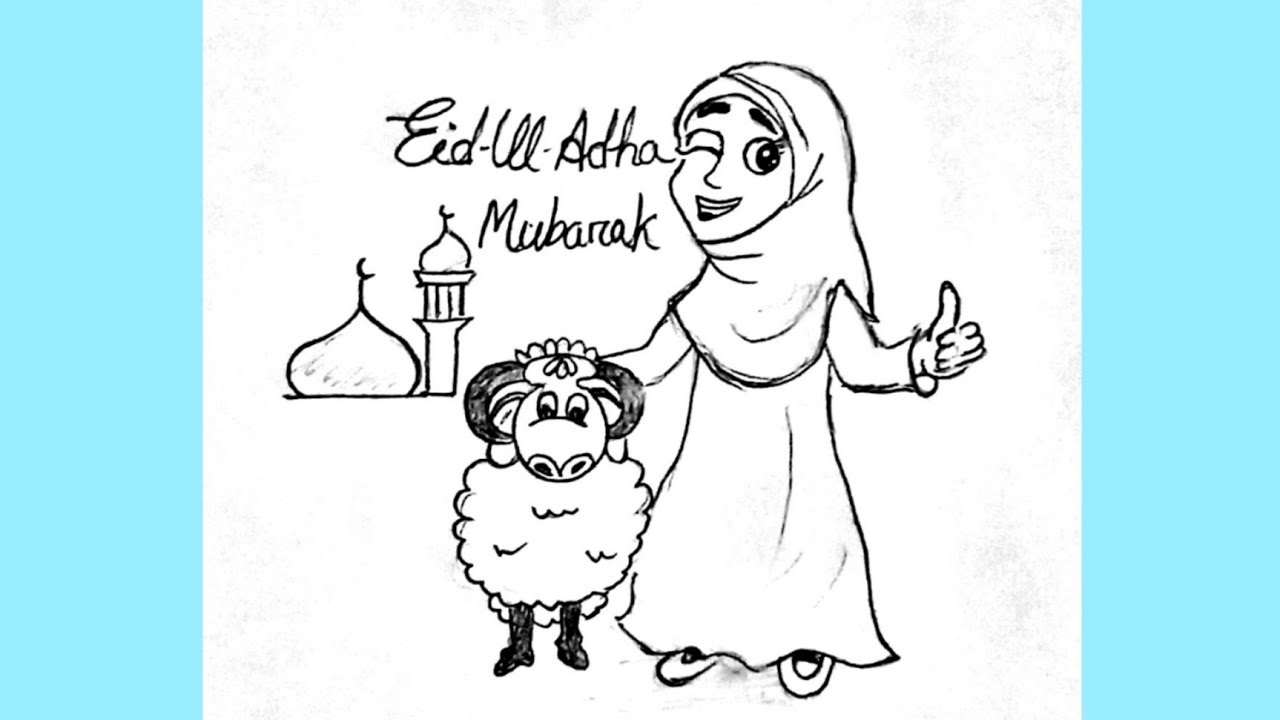 Eid-Ul-Adha Drawing || Eid Mubarak Drawing || Eid Festival Drawing With ...