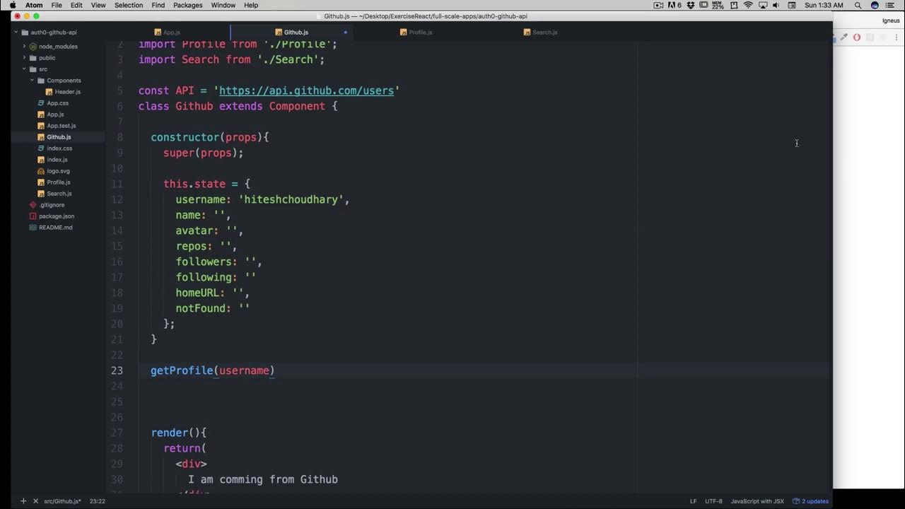 fetching Github API with Fetch Reactjs ES6 #51 - YouTube