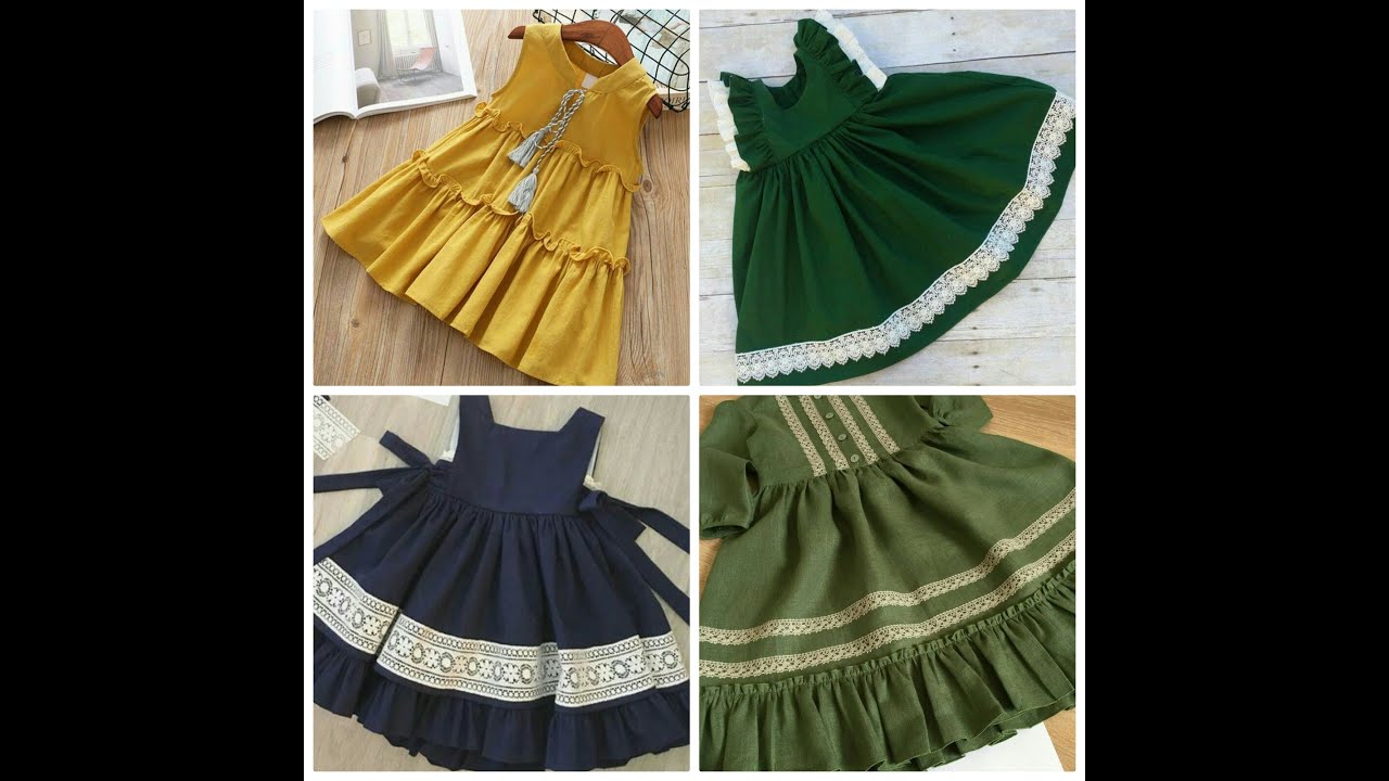 New plain lacy frocks/Attractive simple frocks for kids - YouTube