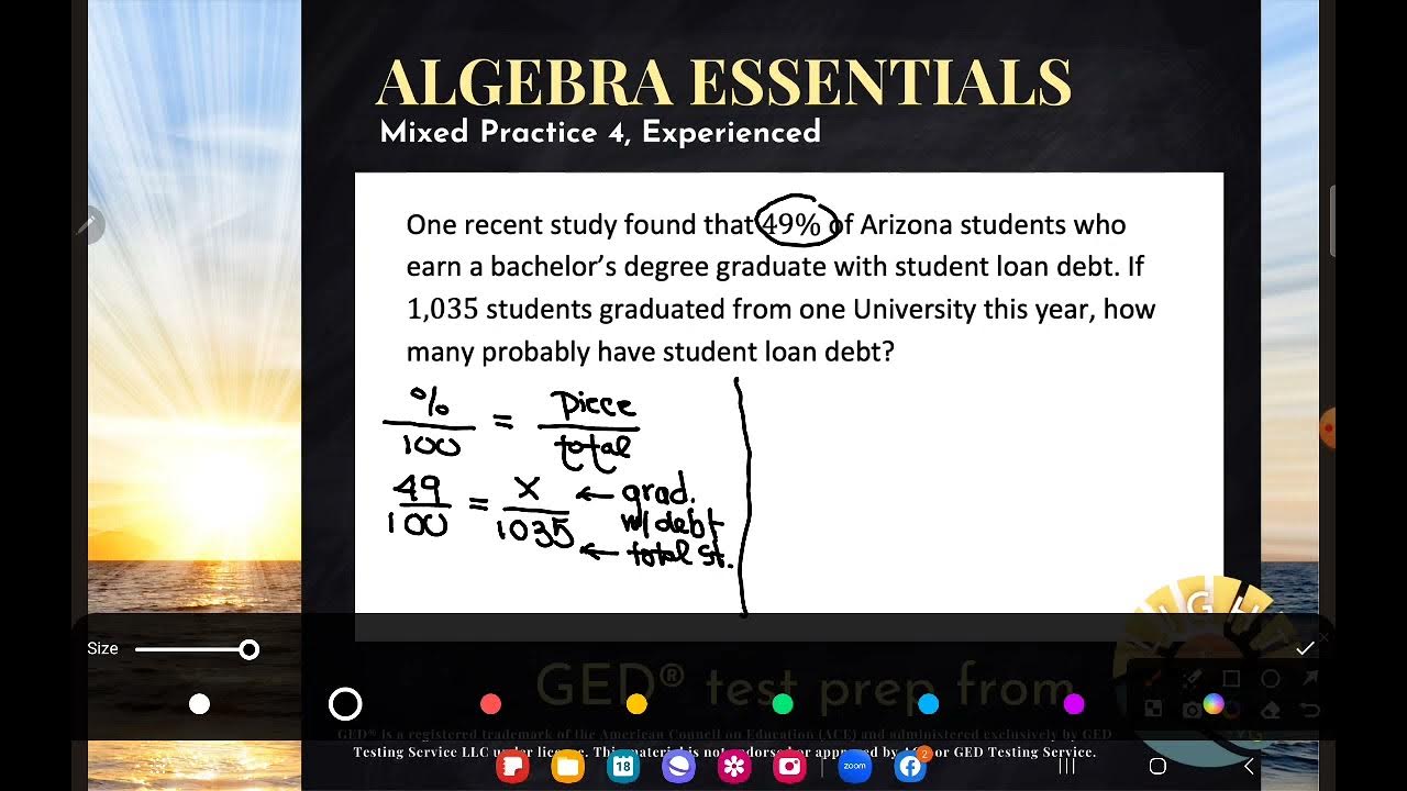 GED® Math: Percents with Proportions (1.MP4, Exp, # 14) - YouTube