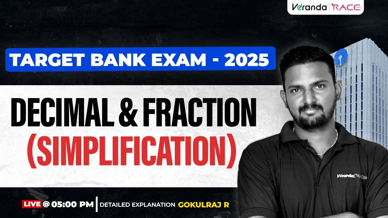 TARGET BANK EXAMS 2025 I DECIMAL & FRACTION ( SIMPLIFICATION ) | BY ...