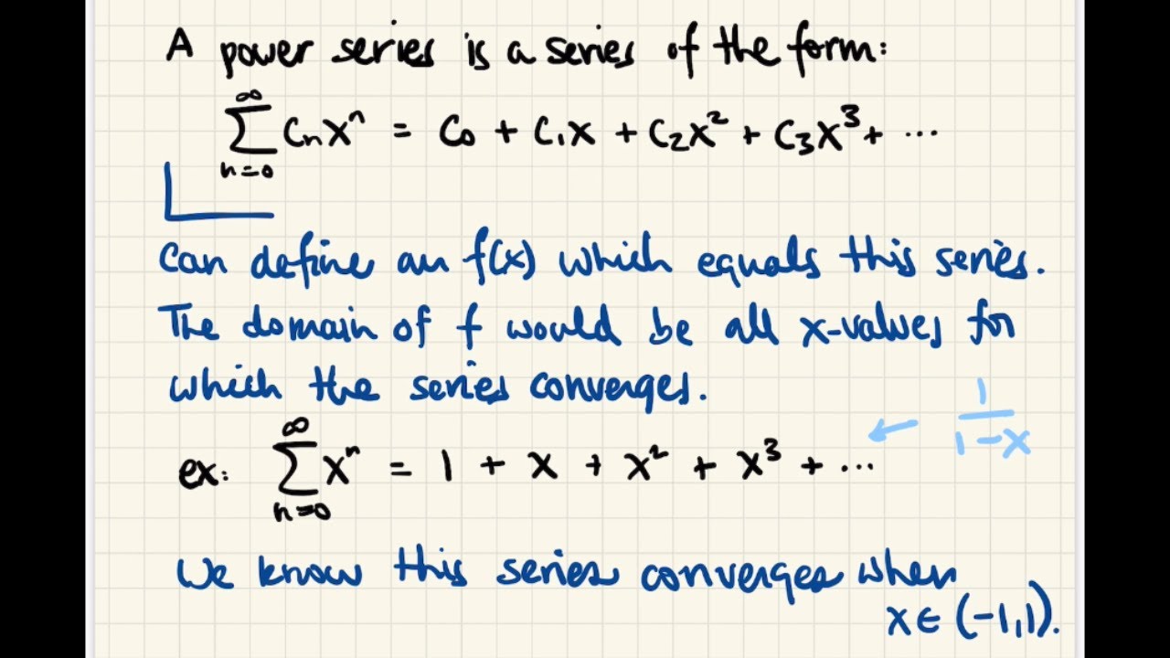 Math 3B 11.8 Power Series - YouTube