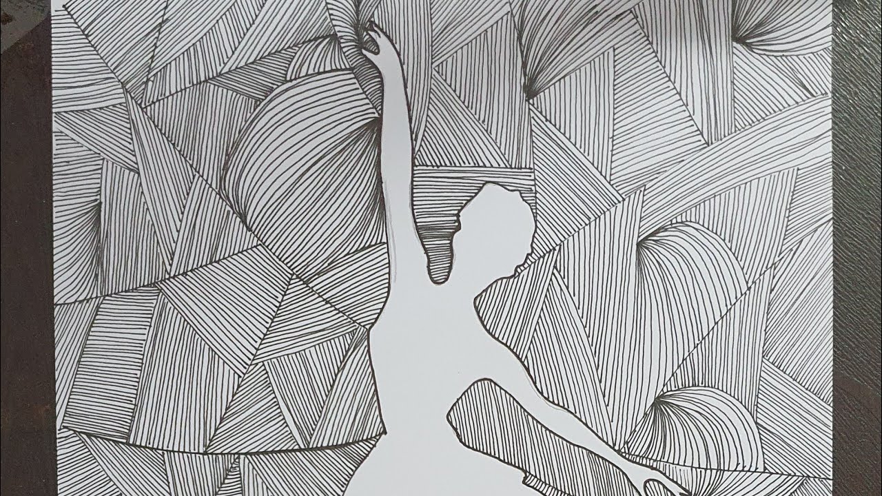 How to draw Beautiful Dancing girl with Zentangle art step by step ...