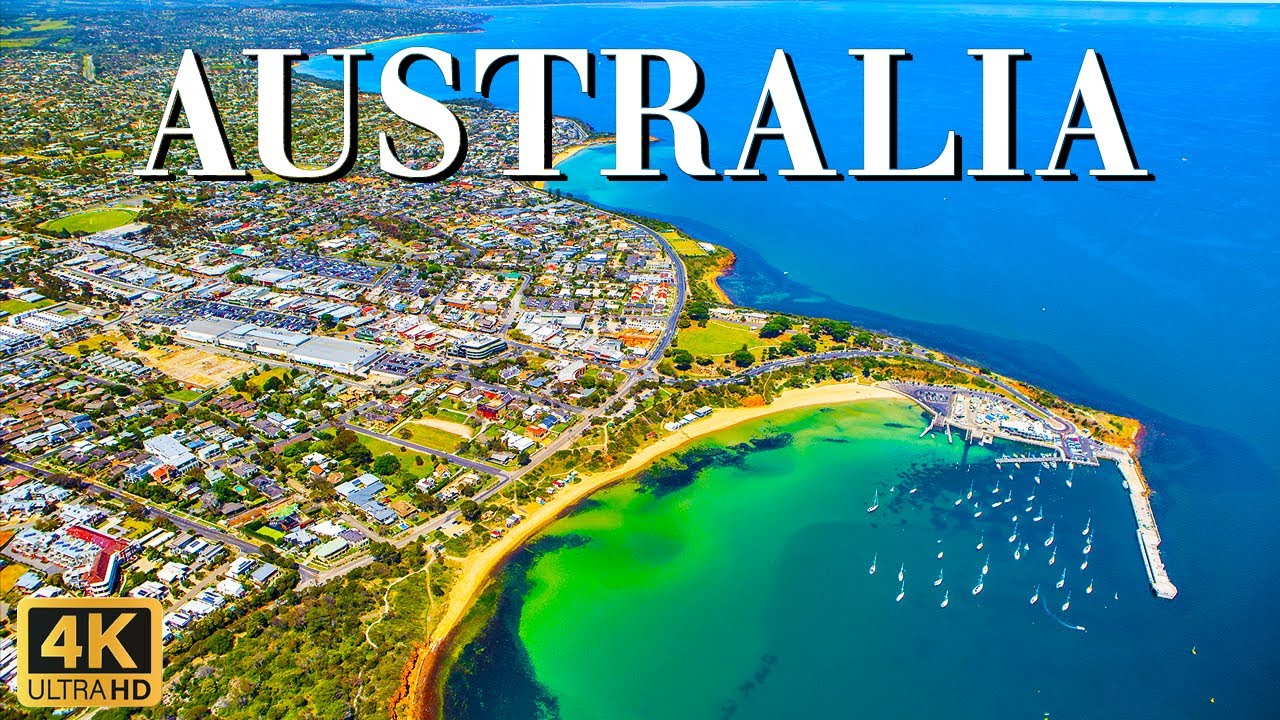 FLYING OVER AUSTRALIA (4K UHD) 🌴 Scenic Relaxation Film With Calming ...