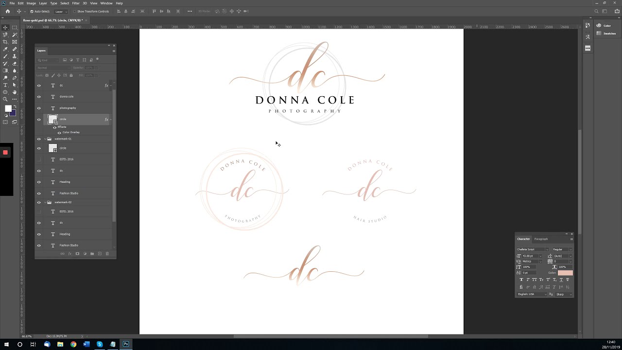 Edit Photography Logo using Adobe Photoshop - YouTube