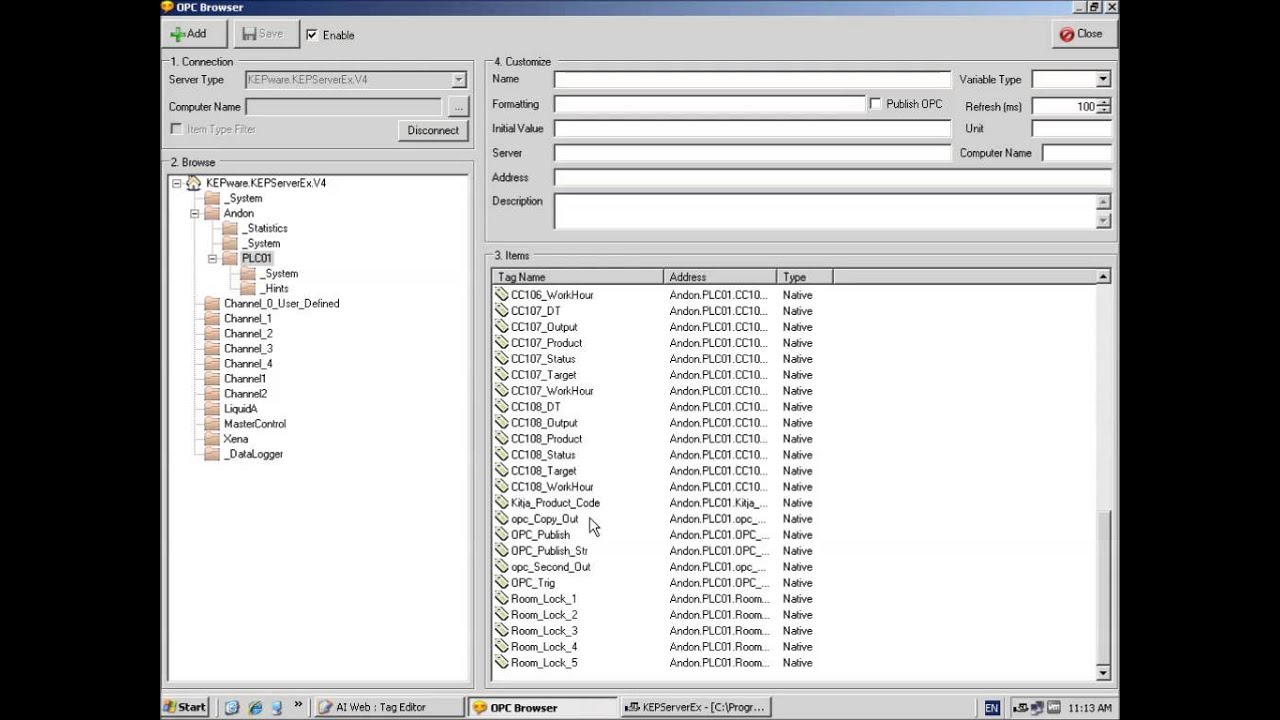 1. How to use AIWeb TagEditor (OPC tag) - YouTube