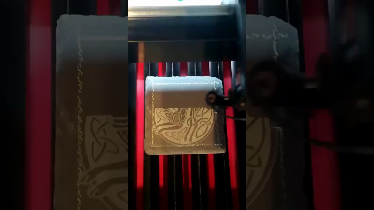 Slate CO2 Laser Engraving - YouTube