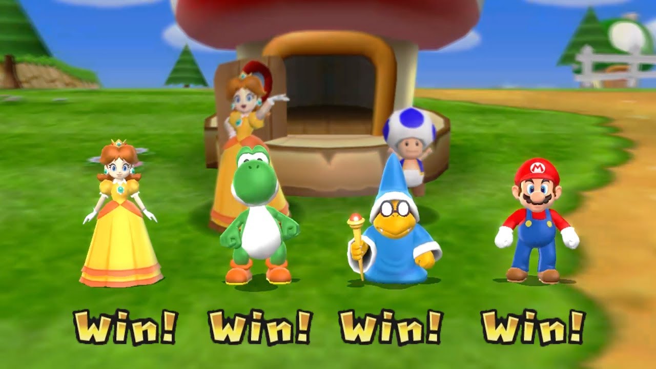 Mario Party 9 Step It Up Mini Games - Daisy vs Yoshi vs Mario vs ...