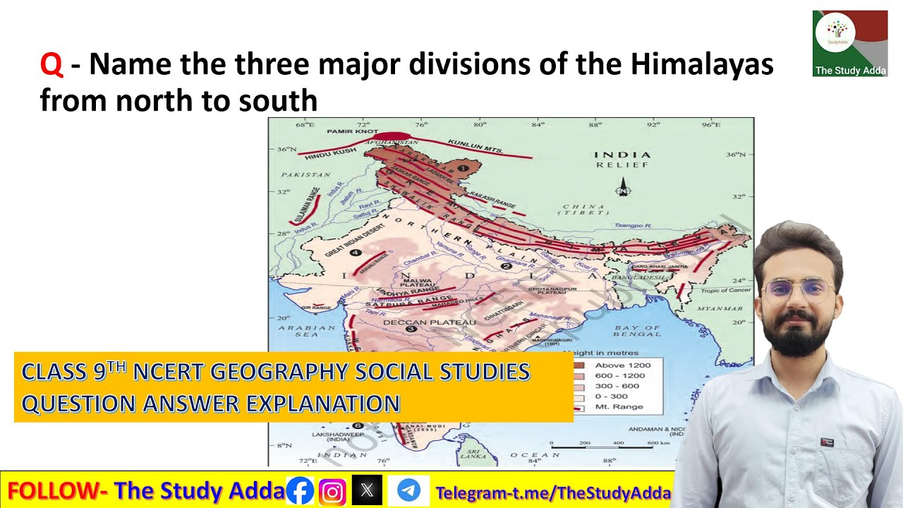 Name the three major divisions of the Himalayas from north to south ...