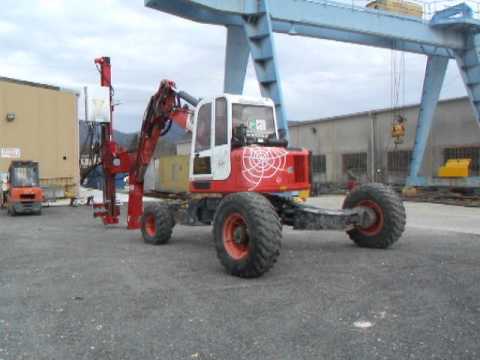 Excavator mounted drill mast by MORI - YouTube