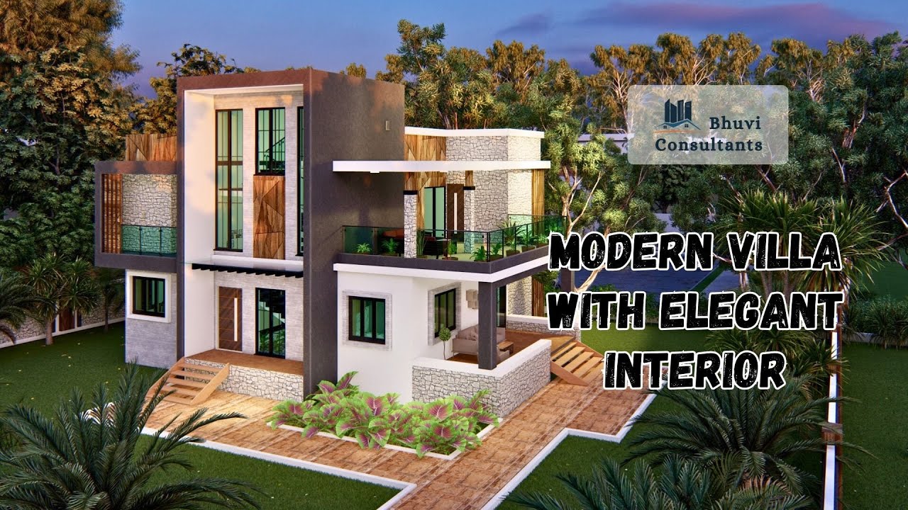 Villa front elevation design #architecture - YouTube