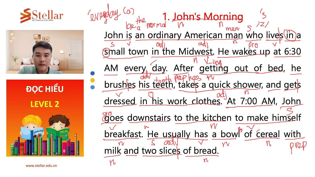 Đọc Hiểu - Level 2 (A2-B1) | Bài 1. John's Morning - YouTube