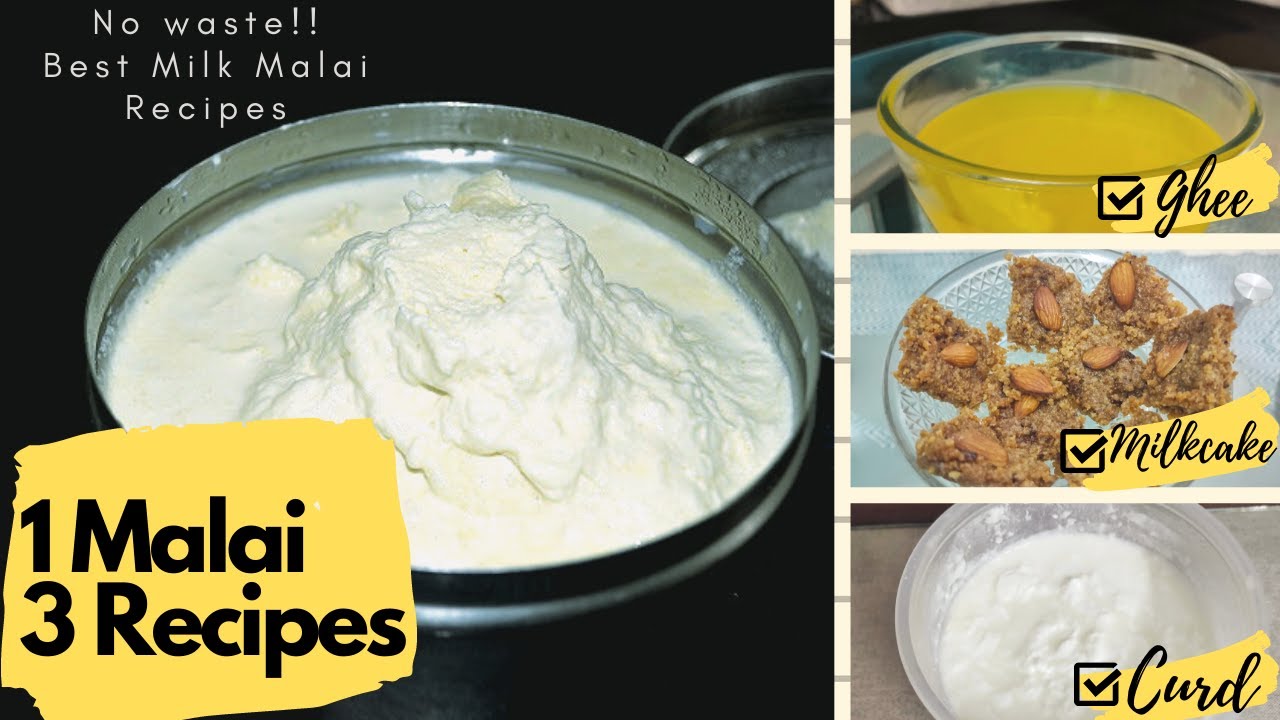 1 Milk Malai/ Cream, 3 Recipes | एक ही मलाई से बनाये देसी घी, दही और ...