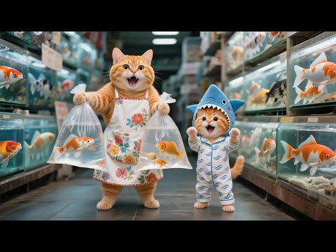 Ginger Kitten And Mama Cat Make A Beautiful Koi Pond In The Yard 🐟🐱🐾