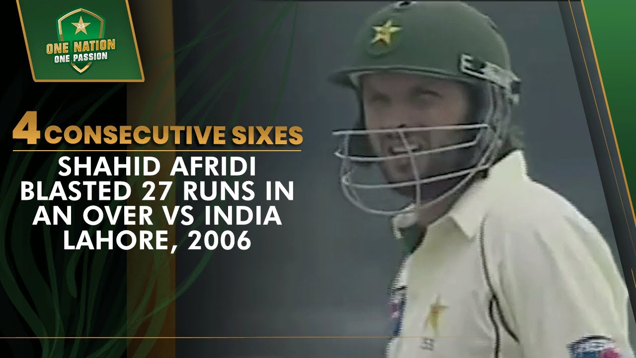💥 4 Consecutive Sixes! When Shahid Afridi Blasted 27 Runs in an Over vs ...
